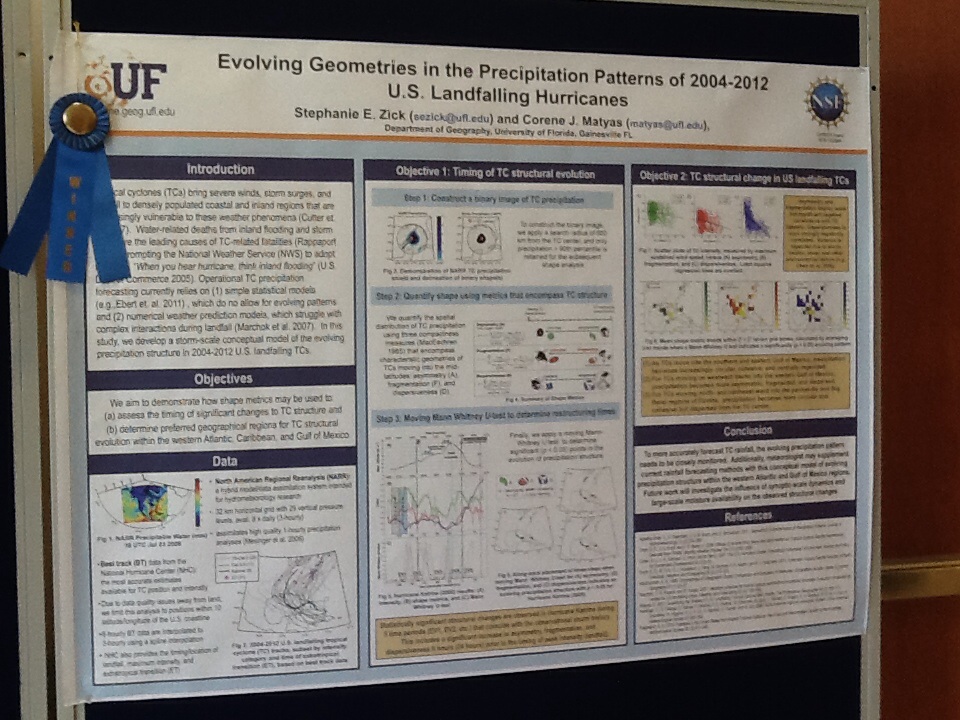 Stephanie Zick wins poster award at UF Water Institute Symposium ...