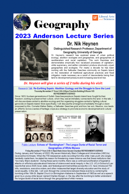 2023 Anderson Lecture Series: Dr. Nik Heynen - Geography