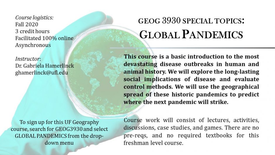 GEO3930 Global Pandemics - Geography
