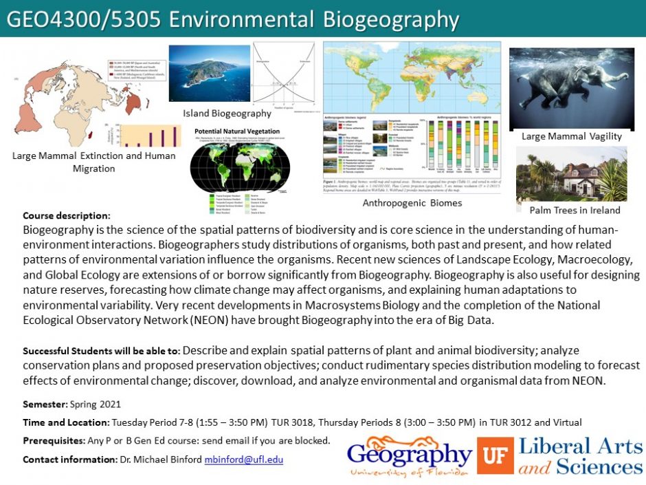 GEO4300/GEO5305 Environmental Biogeography - Geography