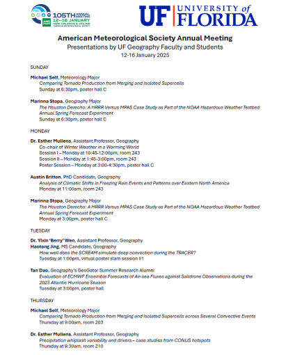 UF Geography at AMS 2025 - Geography